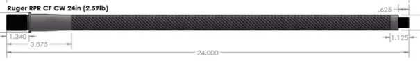 IBI CARBON FIBER HUNTER VT PROFILE BARREL 26" RUGER PRECISION RIFLE