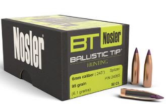 24095 Nosler 6mm 95Gr Ballistic Tips (50)