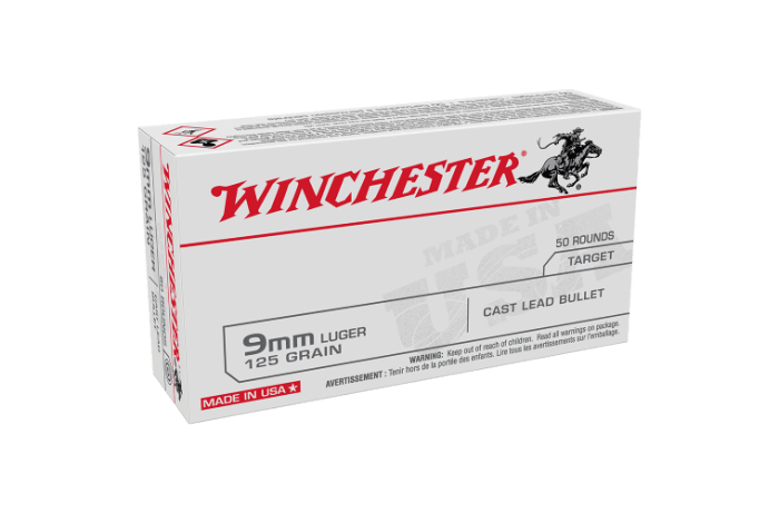 USA9MM125 Winchester 9mm Luger 125gr Cast Lead LRN