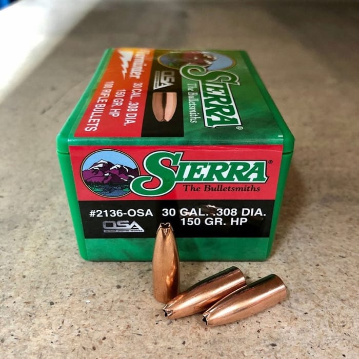 S2136 SIERRA 30CAL 150GR HOLLOW POINT
